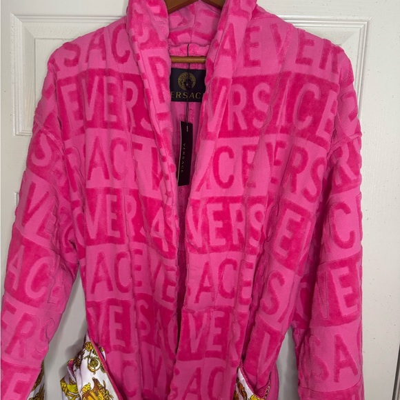 Versace | Intimates & Sleepwear | Versace Pink Logo Robe | Poshmark